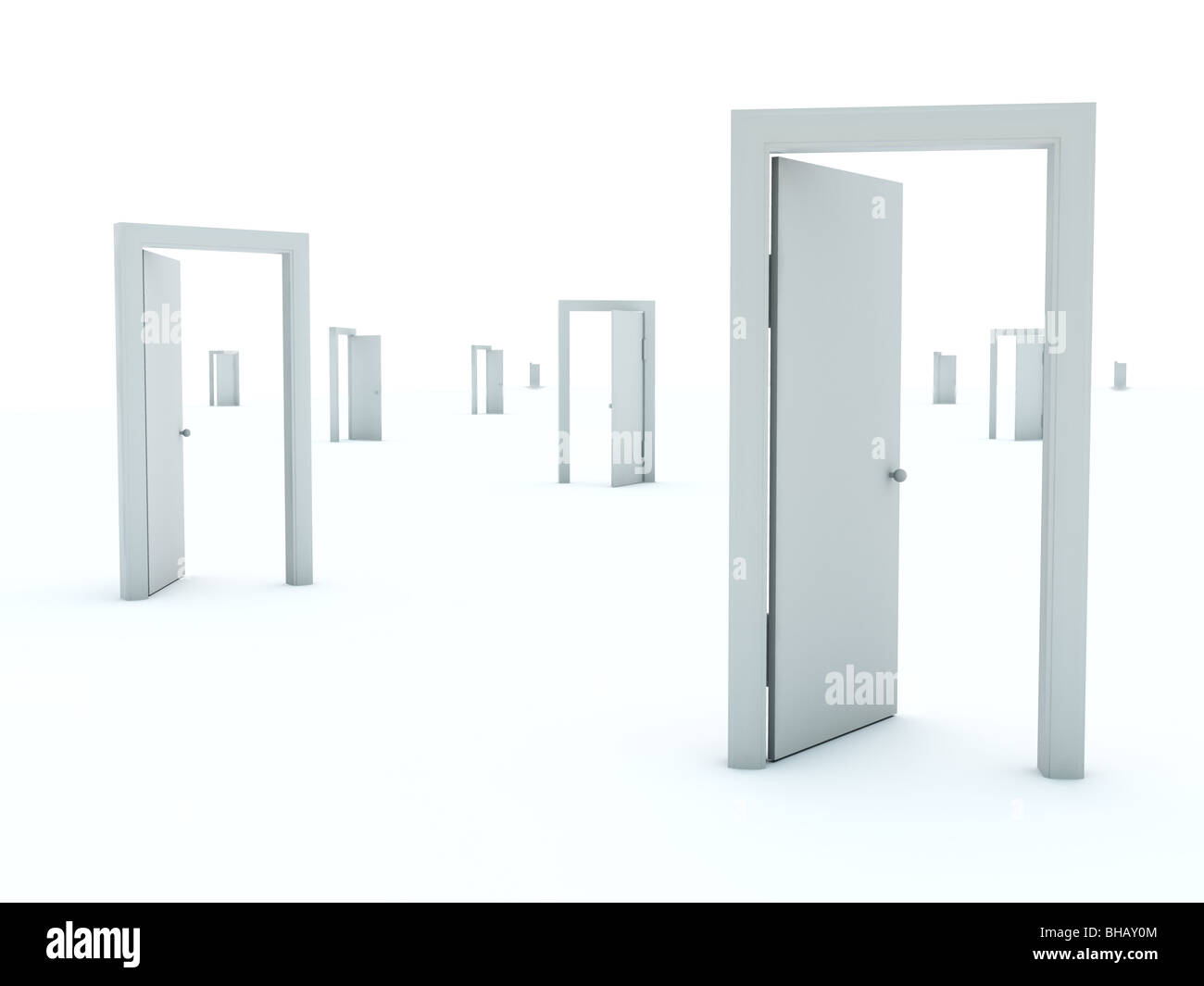 Open doors isolated on white Stock Photo - Alamy