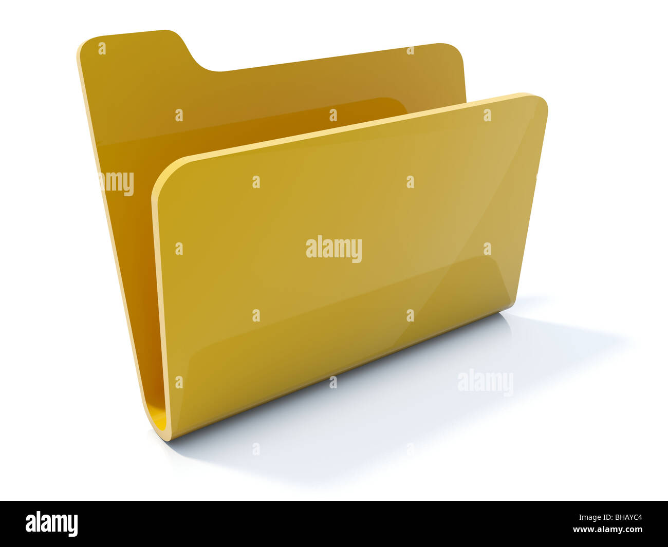 Empty yellow folder icon isolated on white Stock Photo - Alamy
