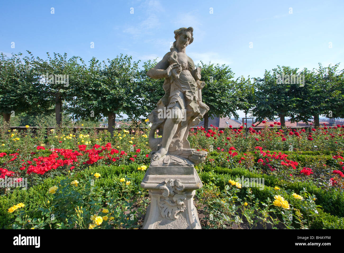 ROCOCO STATUES, ROSE GARDEN, BAROQUE, NEUE RESIDENZ, NEW RESIDENCE ...