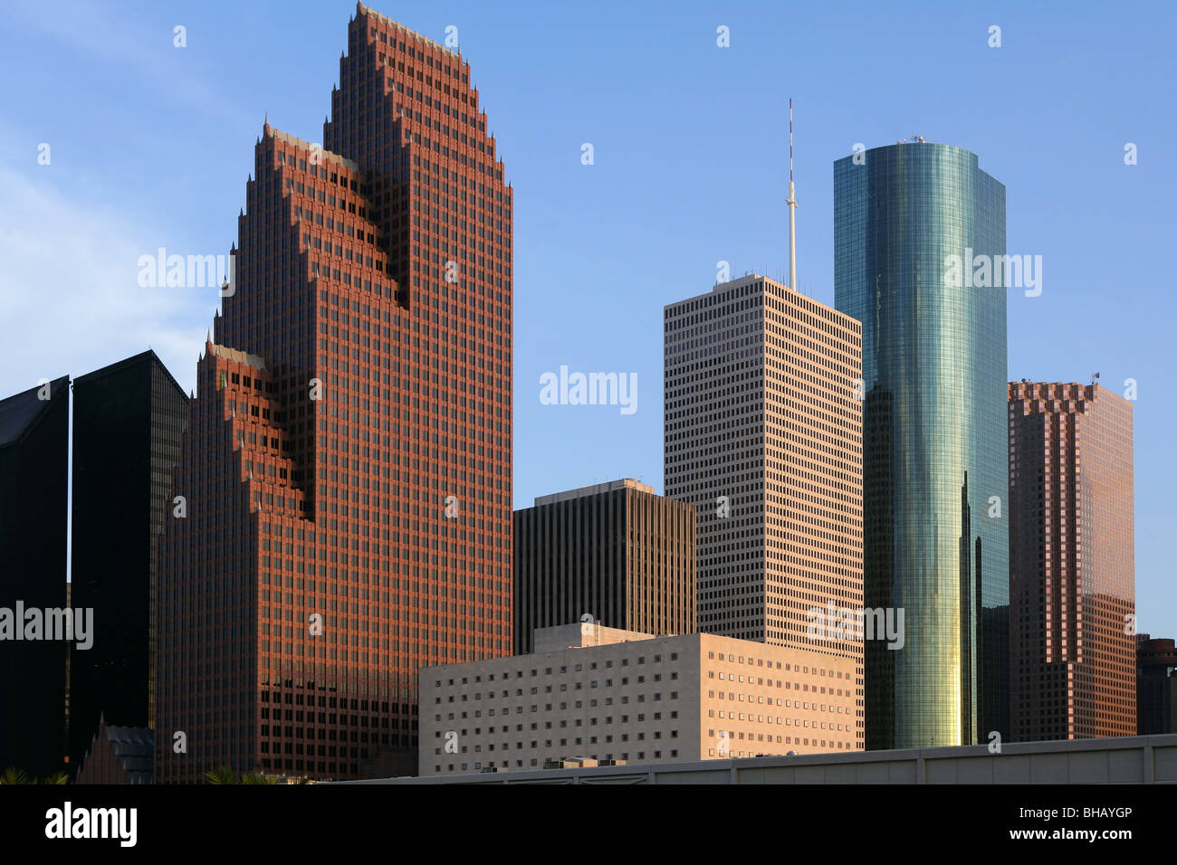 City skyscraper downtown buildings urban view Houston Texas Stock Photo ...