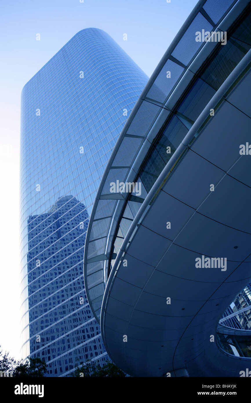 Houston Texas blue buildings skyscraper city urban view Stock Photo - Alamy