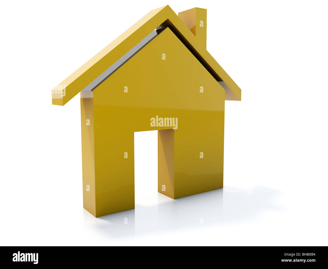Yellow home icon isolated on white Stock Photo - Alamy