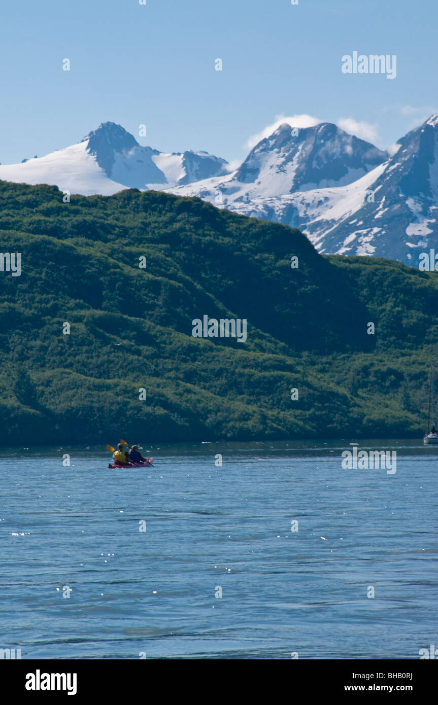 Couple kayaking in Port Valdez, Prince WIlliam Sound, Southcentral ...