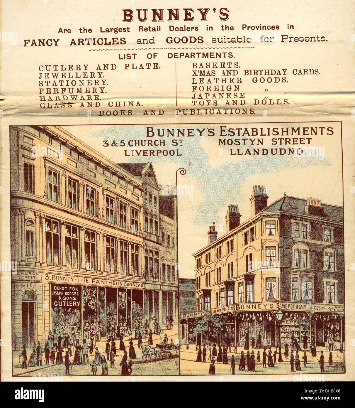 Bunney's Establishments in Liverpool and Llandudno Stock Photo - Alamy