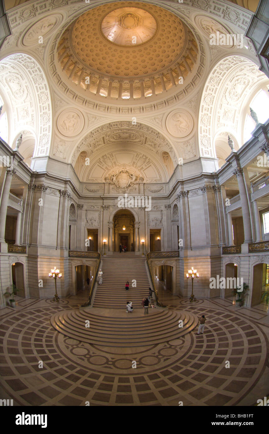 Central rotunda of San Francisco City Hall, San Francisco, California ...
