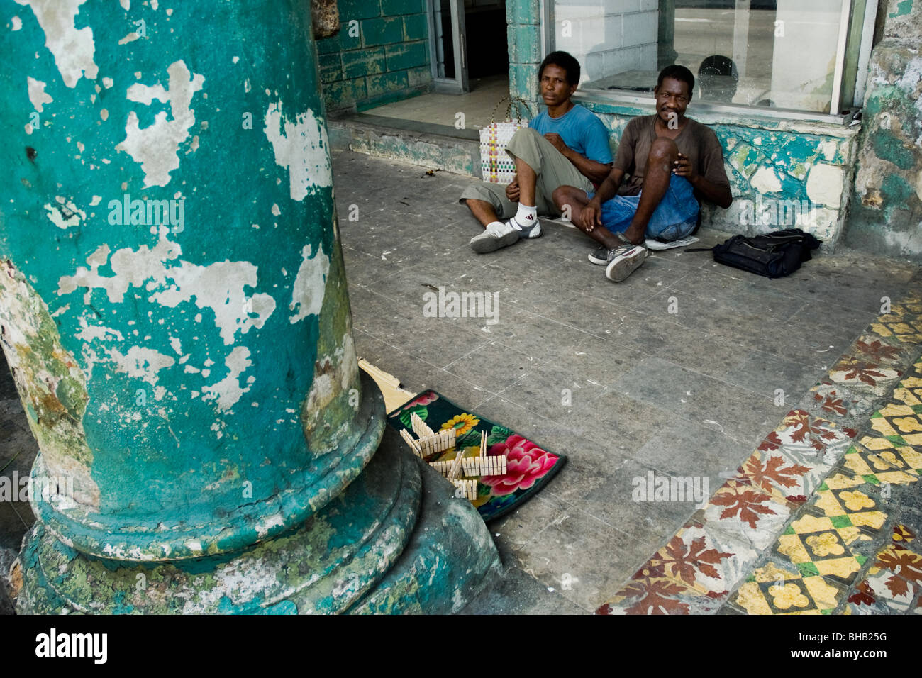 Cuban men selling clothes pegs on the black market in the centre of ...