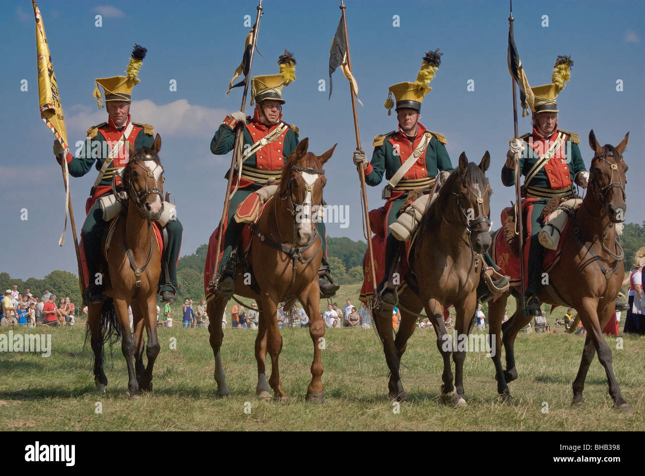 Cavalry at reenactment of the Siege of Neisse during Napoleonic War ...