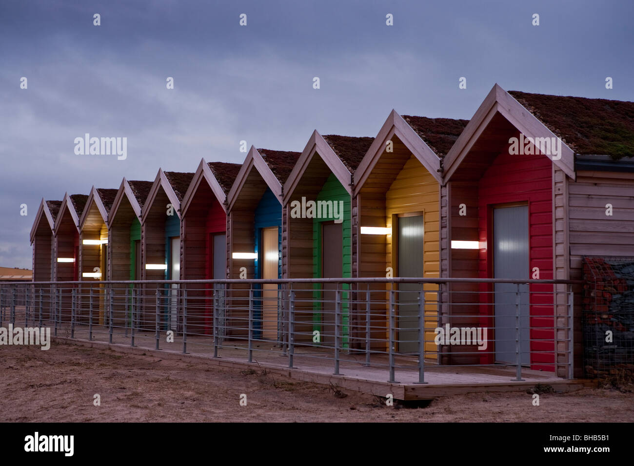 Beach Huts, Blyth Beach, Northumberland. United Kingdom. UK Stock Photo ...