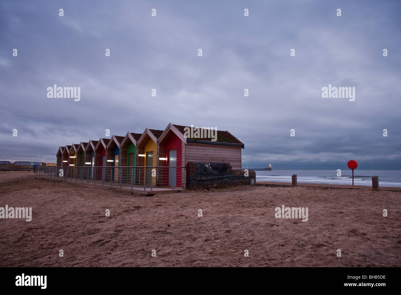 Beach Huts, Blyth Beach, Northumberland. United Kingdom. UK Stock Photo ...