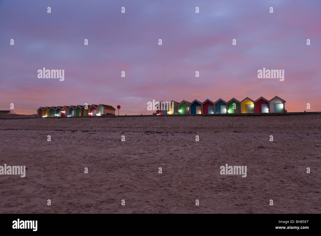 Beach Huts, Blyth Beach, Northumberland. United Kingdom. UK Stock Photo ...