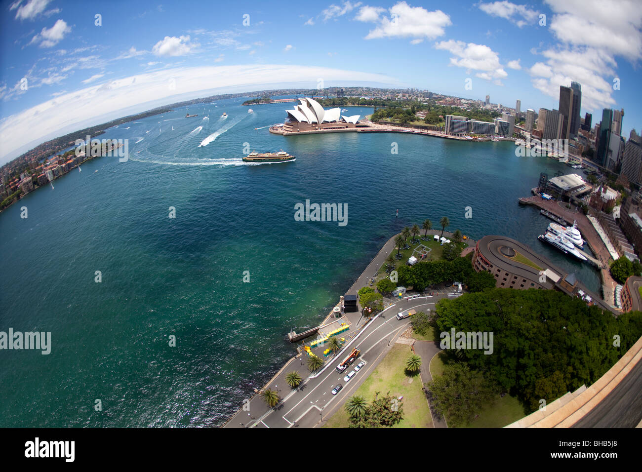 View of the Sydney harbor in Australia with the Opera House Stock Photo ...
