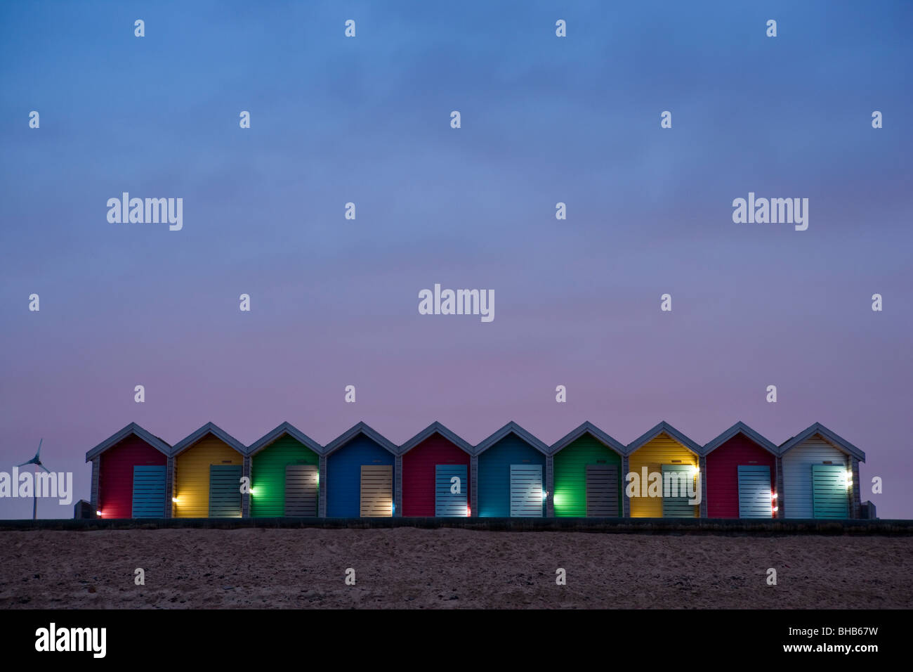 Beach Huts, Blyth Beach, Northumberland. United Kingdom. UK Stock Photo ...