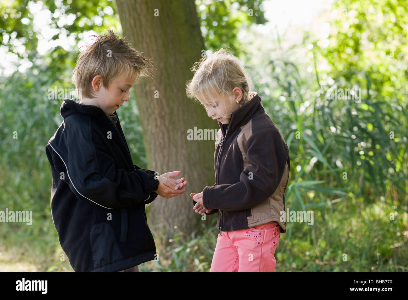 children playing in nature Stock Photo - Alamy
