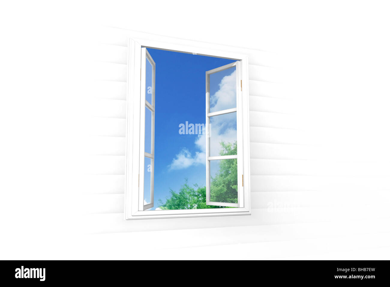 View of tree through window Stock Photo - Alamy