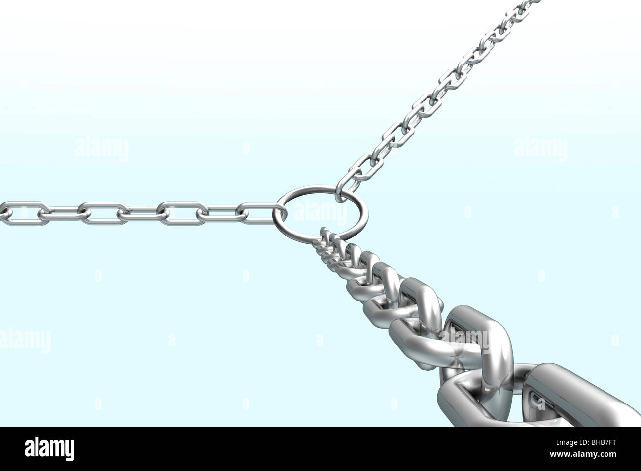 Link chain against blue background, close-up Stock Photo - Alamy