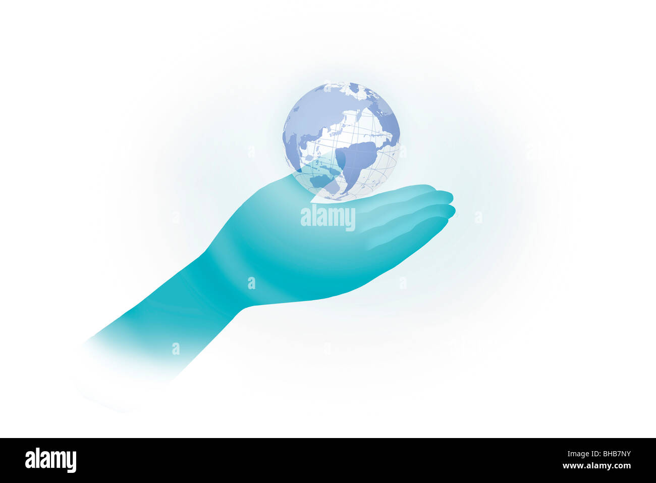 Human hand holding globe Stock Photo - Alamy