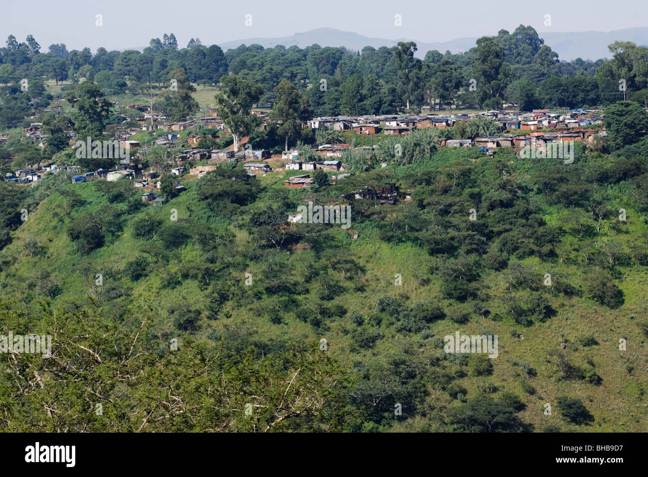 Informal settlement on the outskirts of Howick, Midlands, Kwazulu Natal ...