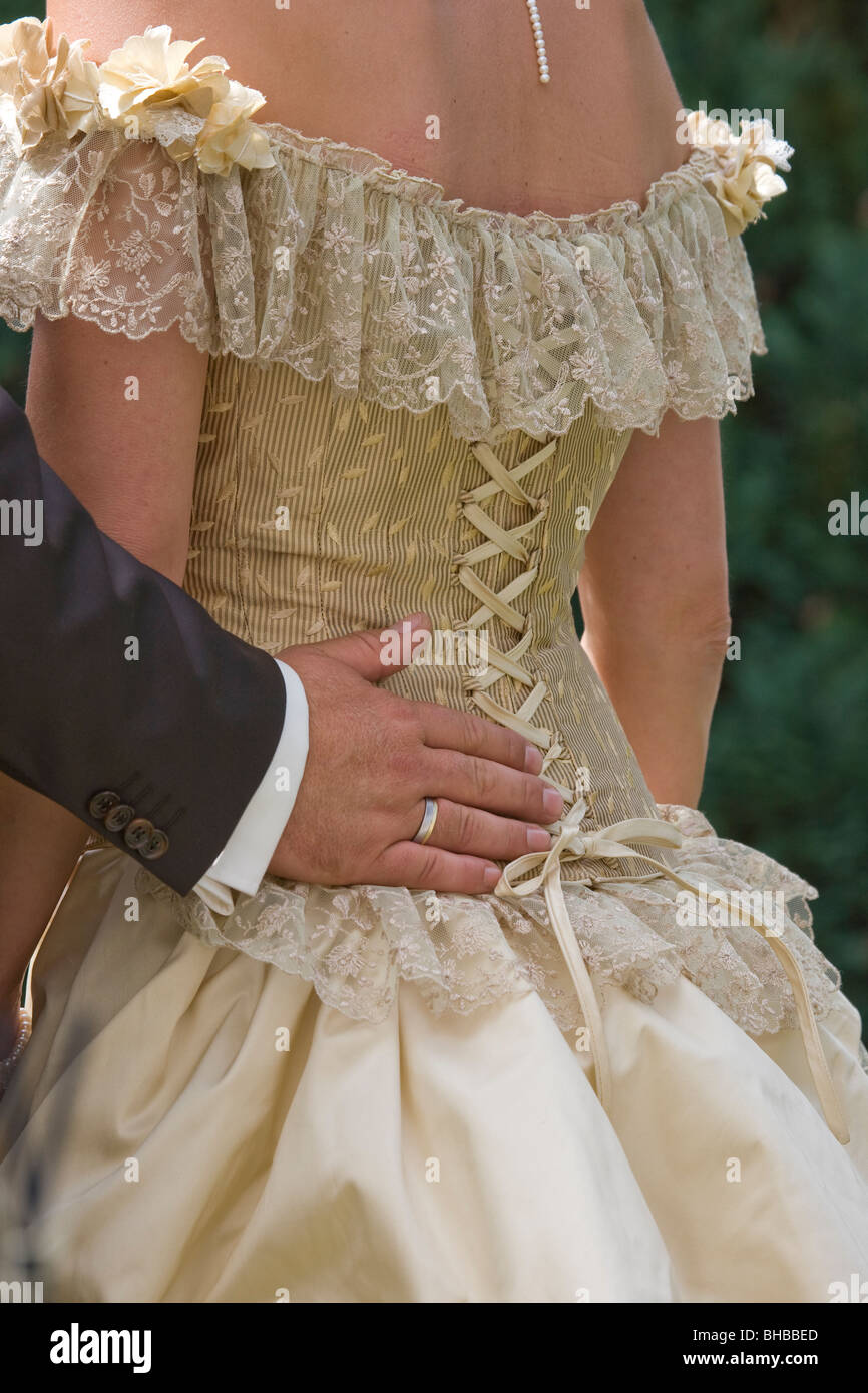 Back view of brides wedding dress Stock Photo - Alamy