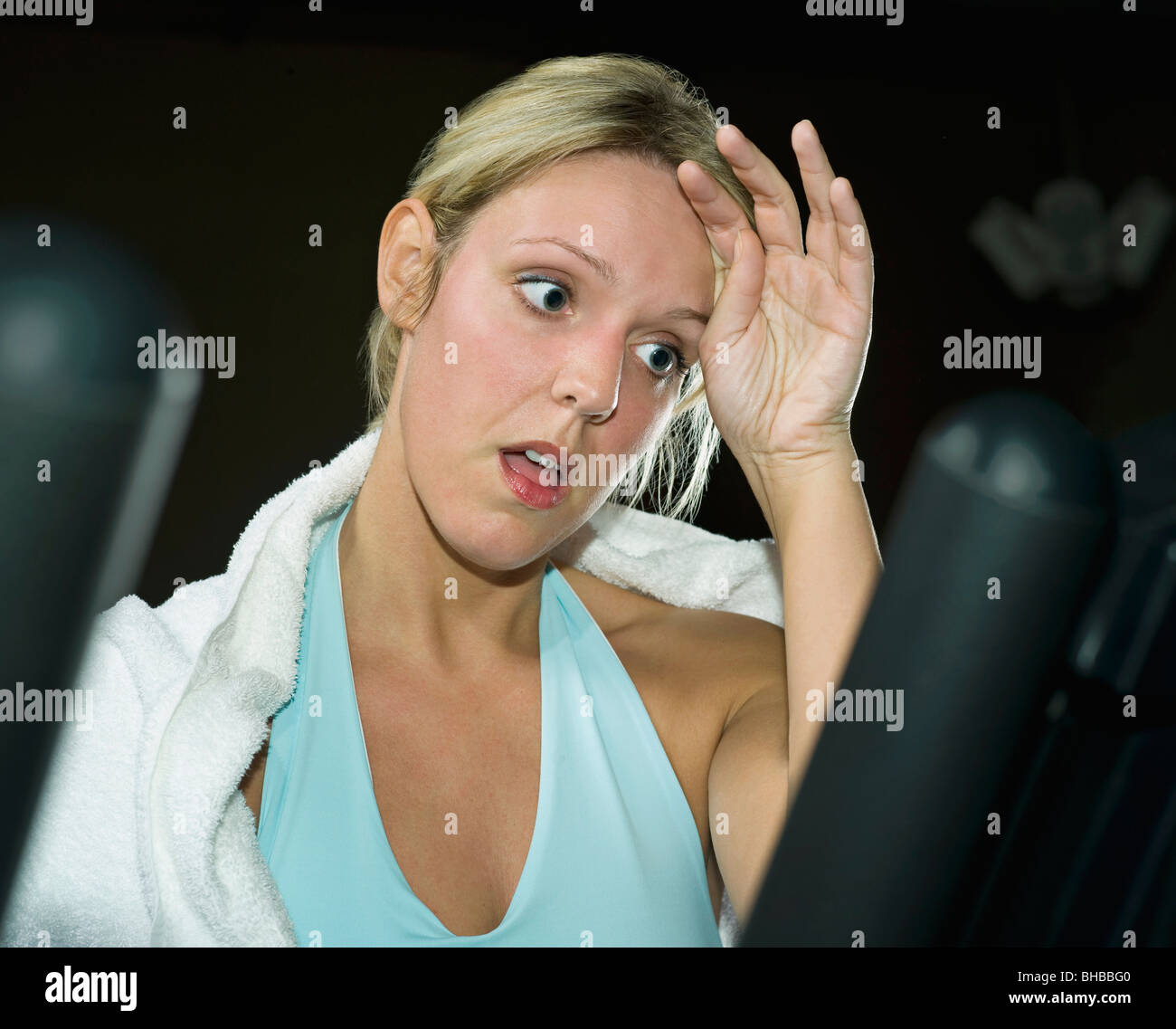 A woman on a running machine Stock Photo - Alamy