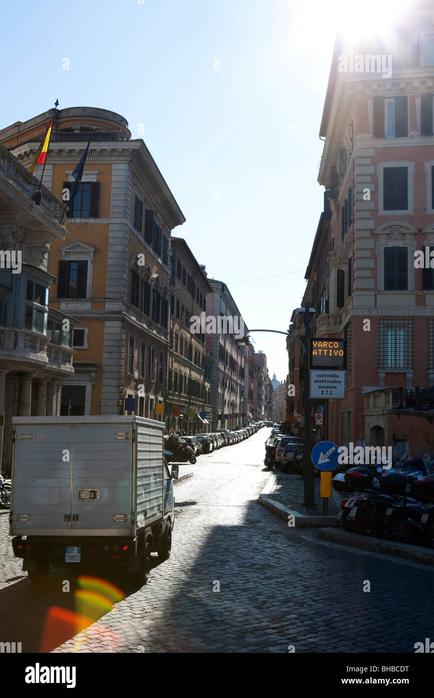 van driving down street in Rome Italy Stock Photo - Alamy