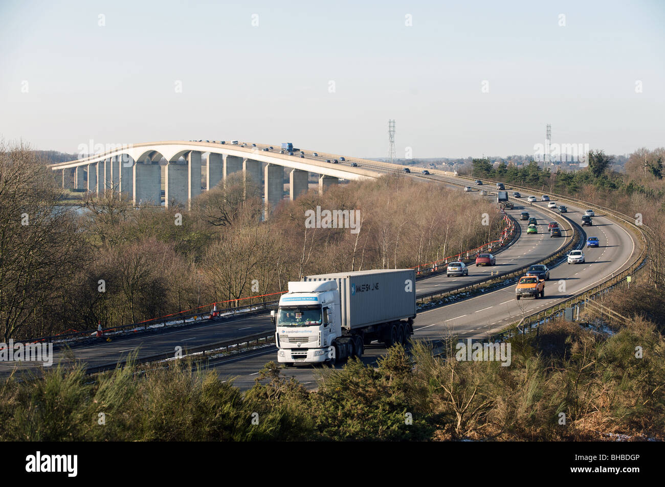 A14 trunk road which connects Suffolk to the Midlands Stock Photo - Alamy