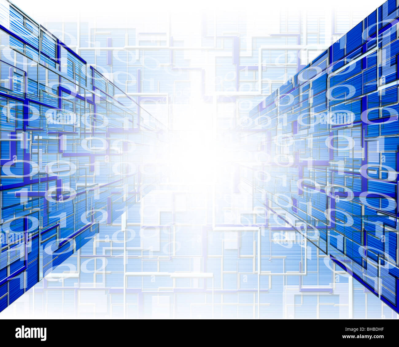 Binary codes and bright light with patterns (digitally generated Stock ...