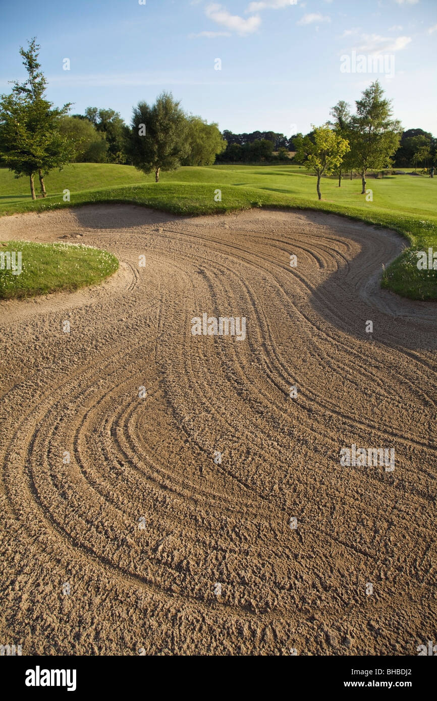 Large sand trap on golf course Stock Photo - Alamy