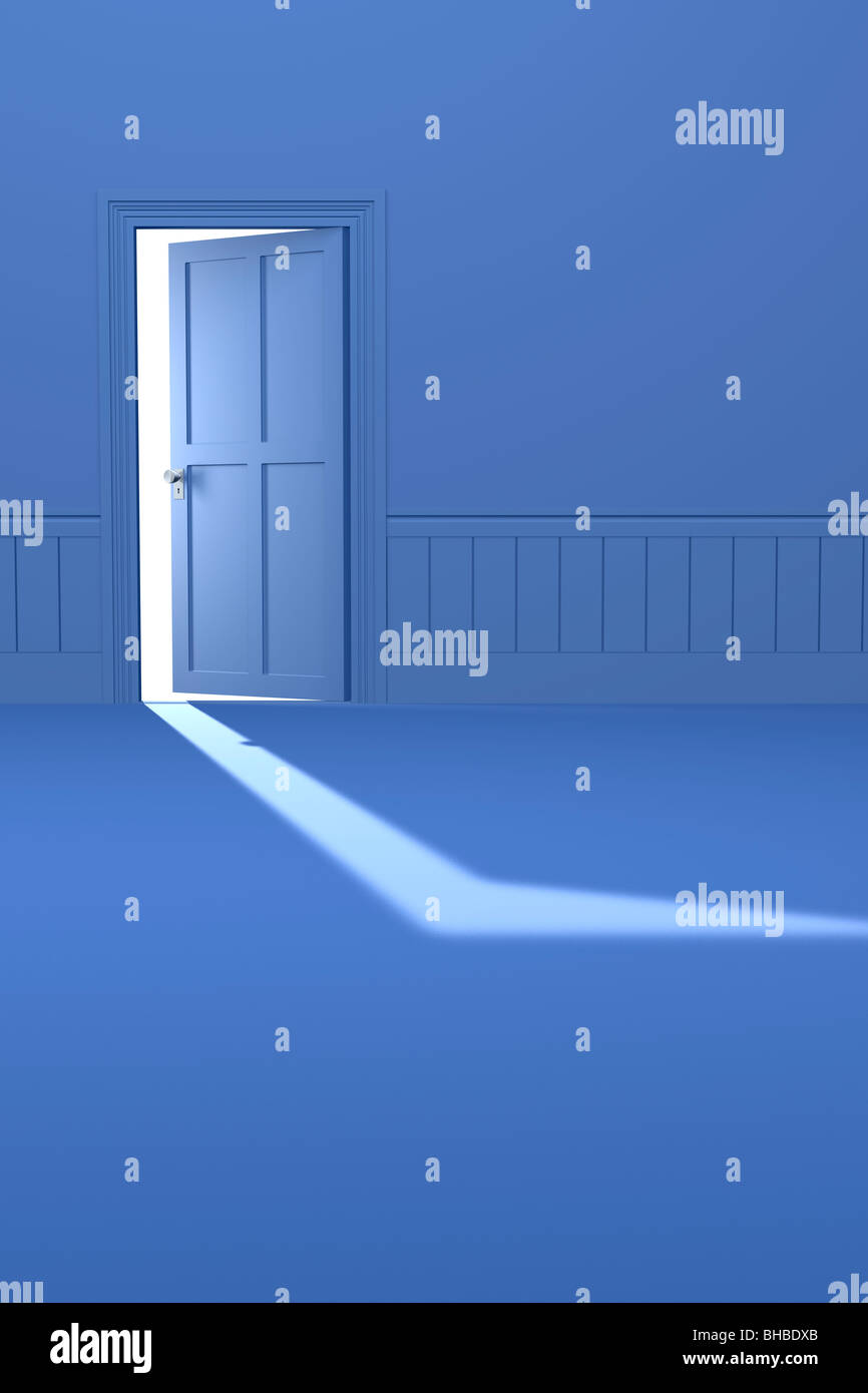 Light through open door (digitally generated Stock Photo - Alamy