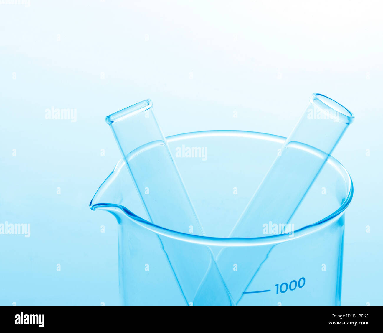 Test tubes in beaker, close-up Stock Photo - Alamy