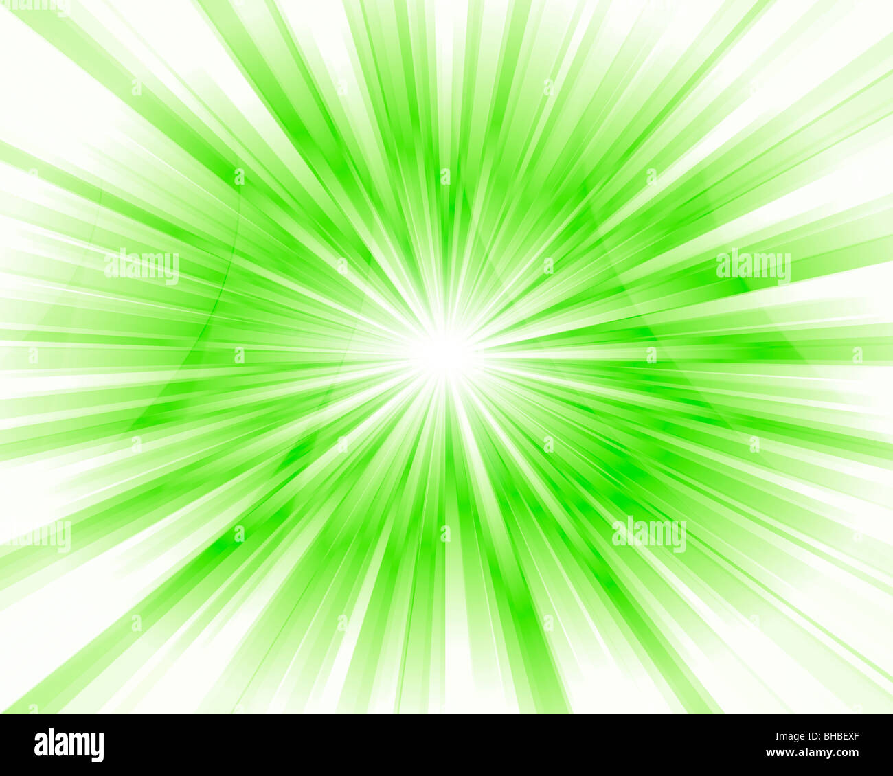 Bright light with green beams (digitally generated Stock Photo - Alamy