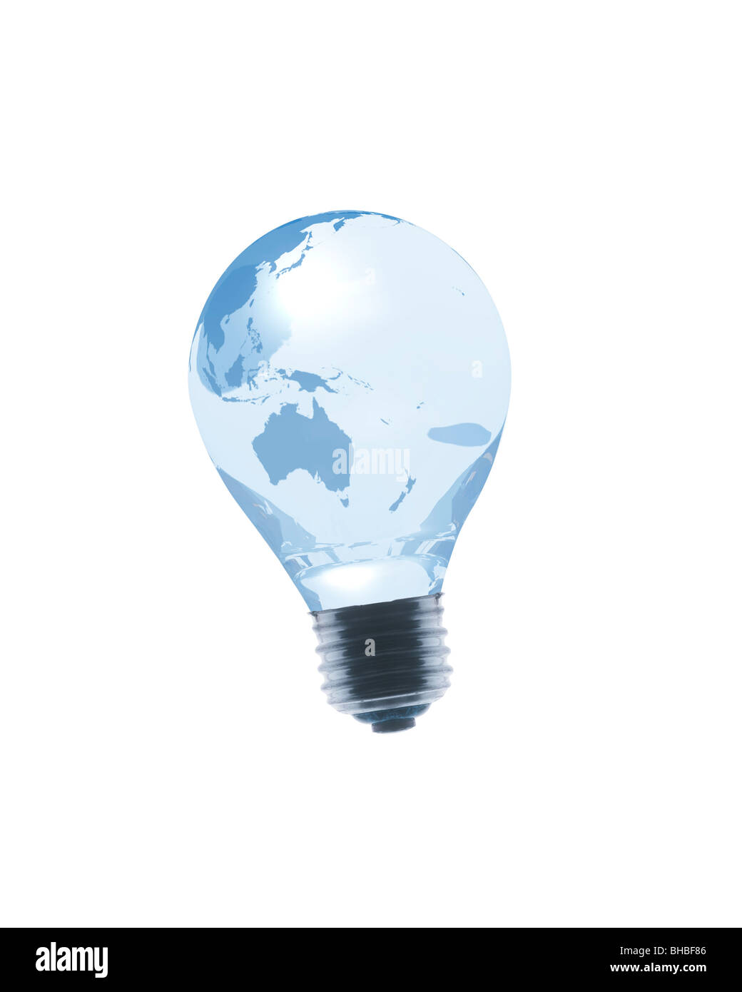 Light bulb on white background (digital composite Stock Photo - Alamy