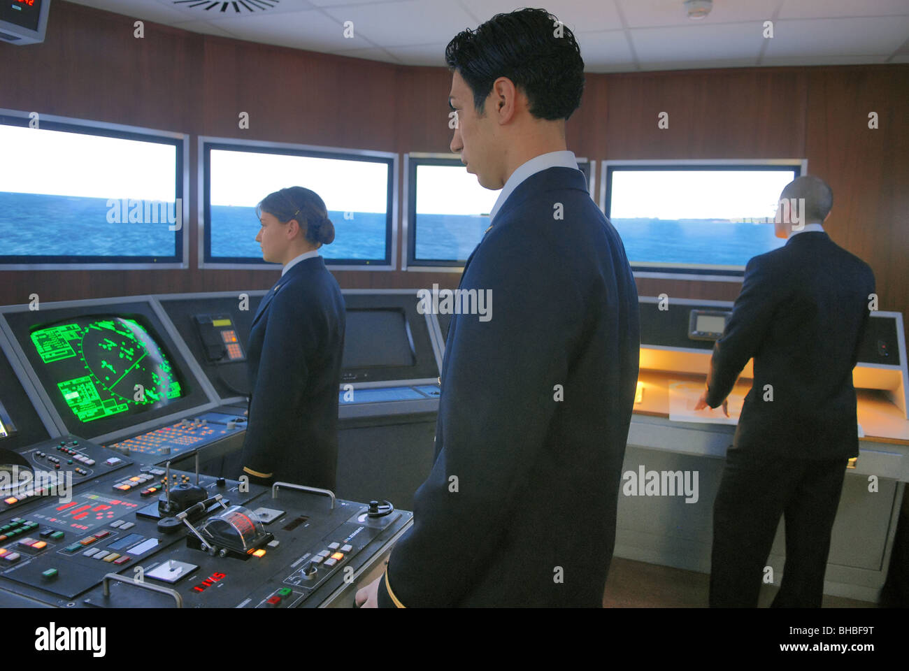 Genova (Italy), Italian Academy of the Merchant Navy; interior of electronic navigation ...