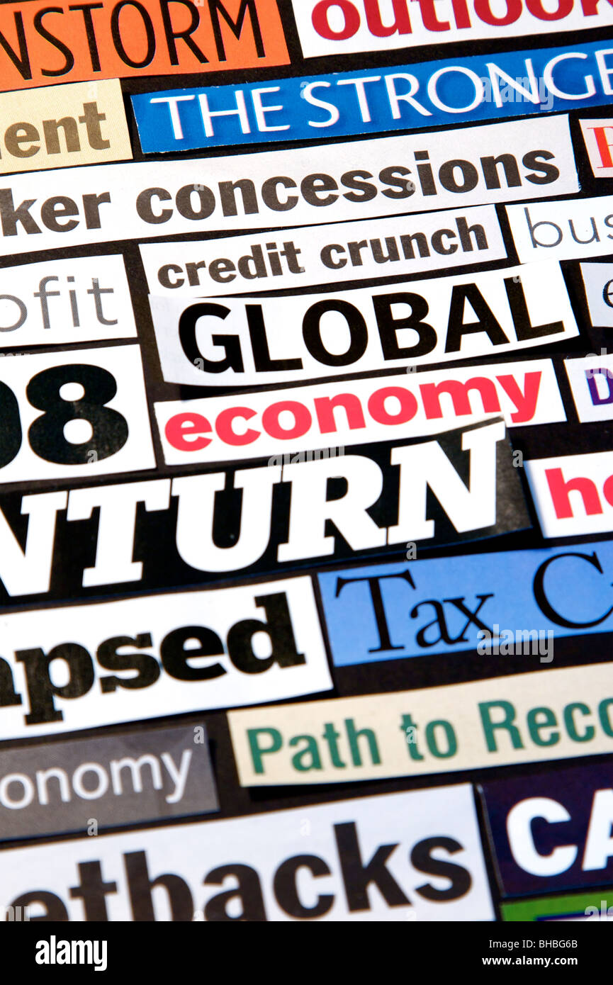 Current events headlines from newspapers and magazines Stock Photo - Alamy