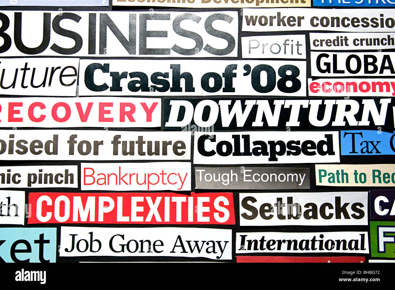 Montage of newspaper headlines hi-res stock photography and images - Alamy