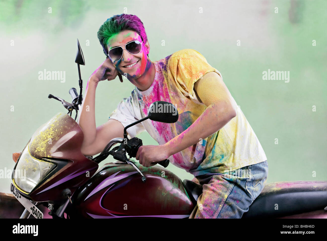 Young Man On Motorcycle Stock Photos & Young Man On Motorcycle Stock ...