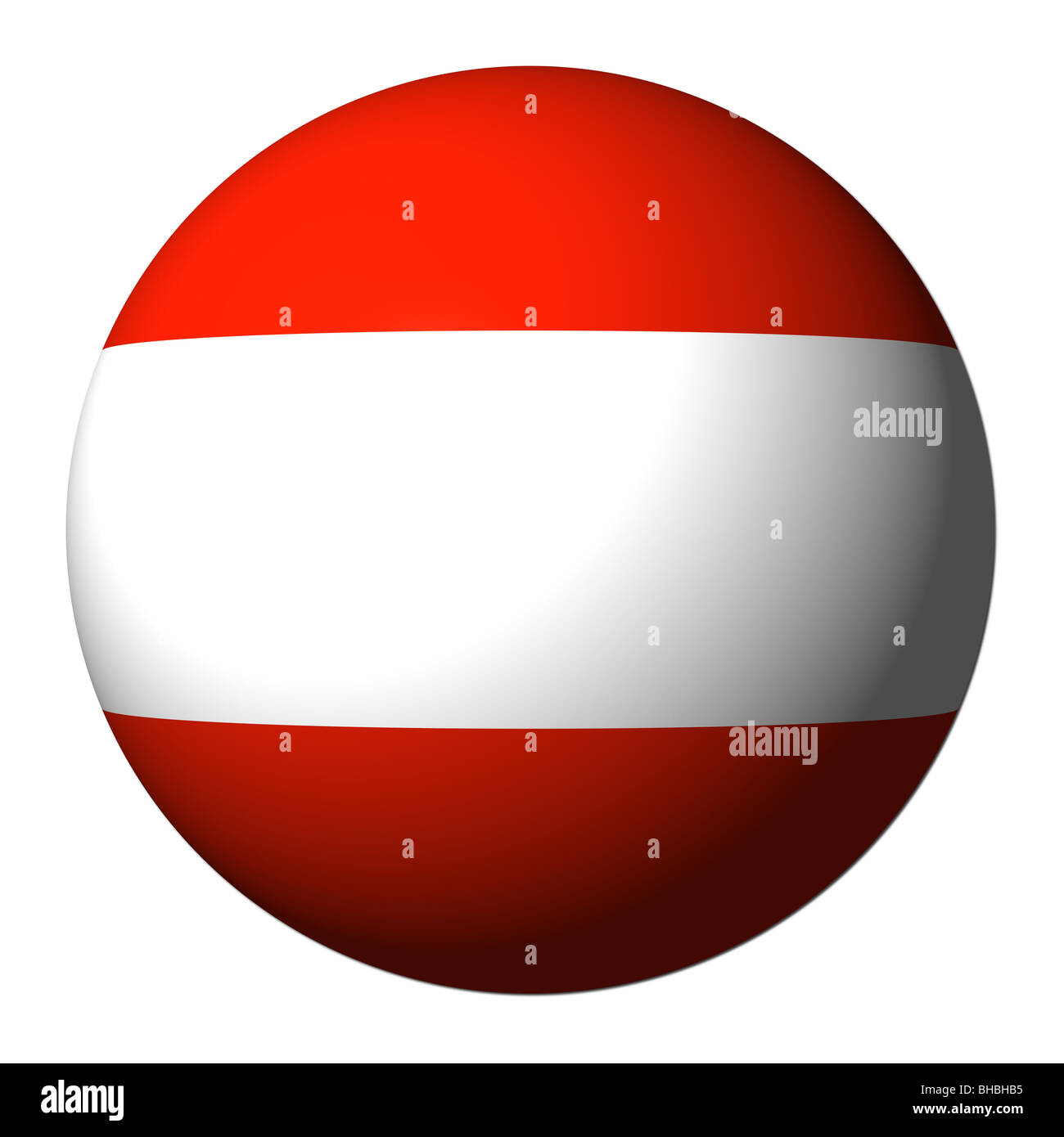 Austria flag sphere isolated on white illustration Stock Photo - Alamy