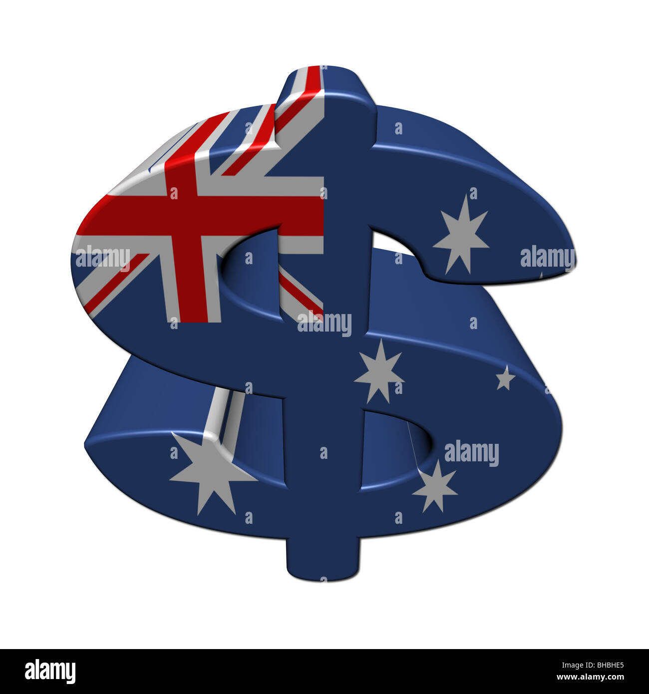 Australian dollar symbol with flag on white illustration Stock Photo ...