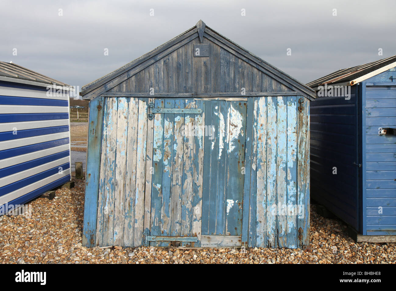 Old wooden beach hut on Hayling Island near Portsmouth Stock Photo - Alamy
