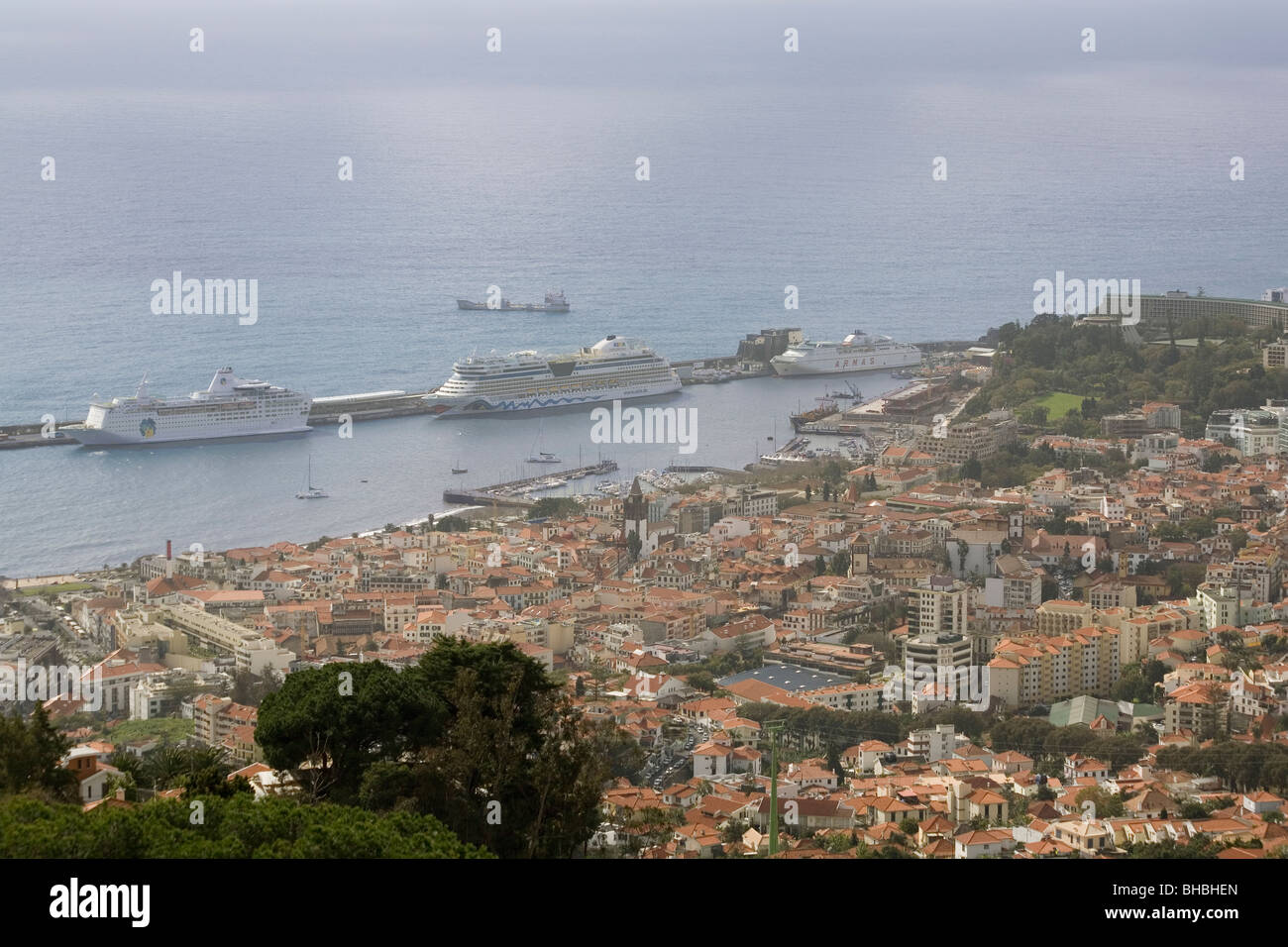 Portugal Madeira Funchal City & harbour view Stock Photo - Alamy