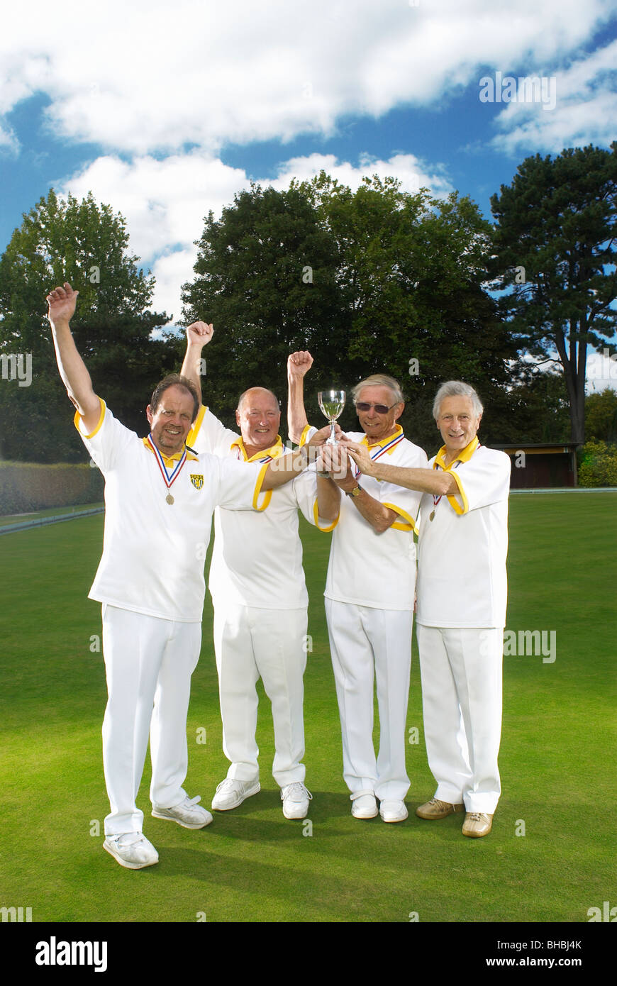 Team winning trophy hi-res stock photography and images - Alamy