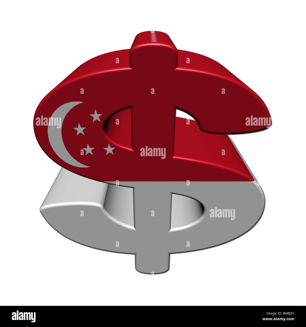 Singapore dollar symbol with flag on white illustration Stock Photo - Alamy
