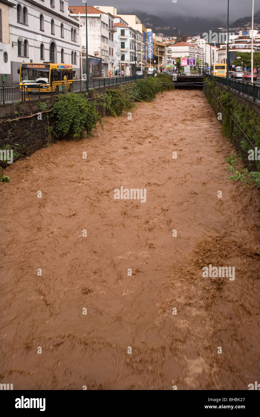 Portugal Madeira Funchal river in flood Stock Photo - Alamy