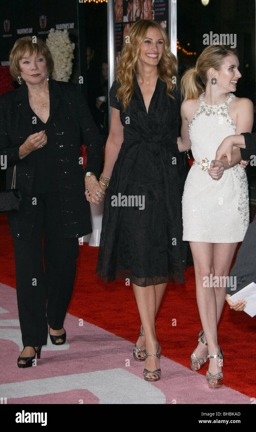 SHIRLEY MACLAINE JULIA ROBERTS EMMA ROBERTS VALENTINES DAY WORLD PREMIERE HOLLYWOOD LOS ANGELES ...