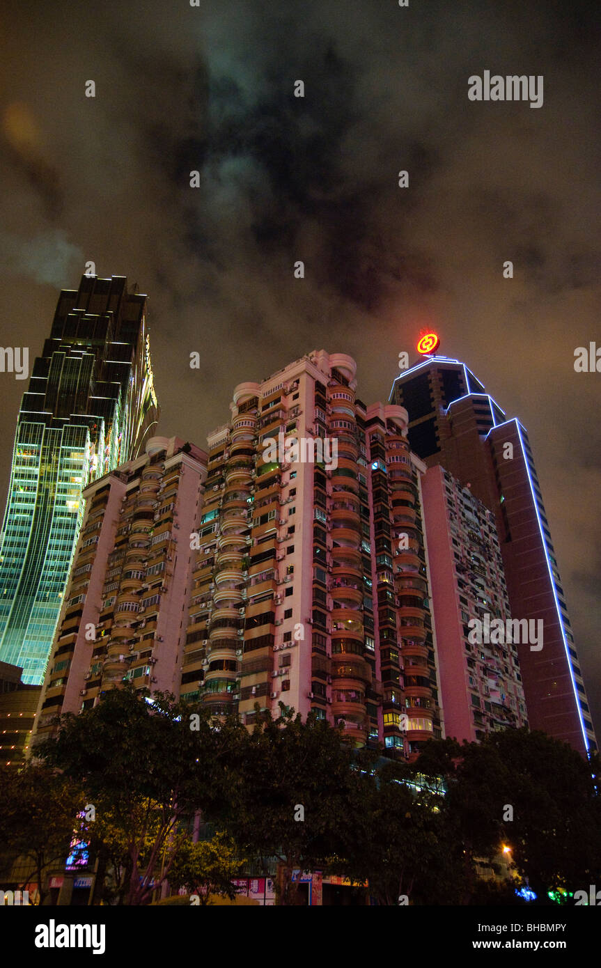 The lights of Macau illuminate the sky Stock Photo - Alamy