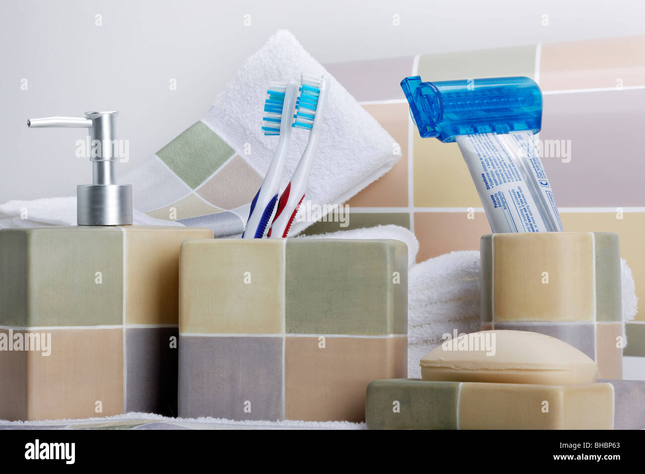 Toothpaste tooth paste tube with squeezer dispenser a toothbrush ...