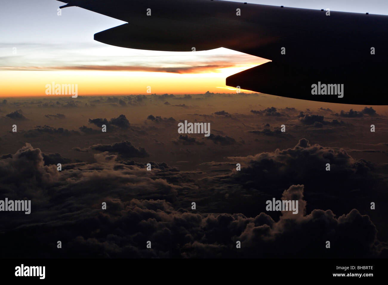 Aerial view of cloud formation at 40,000 feet from an airplane Stock ...