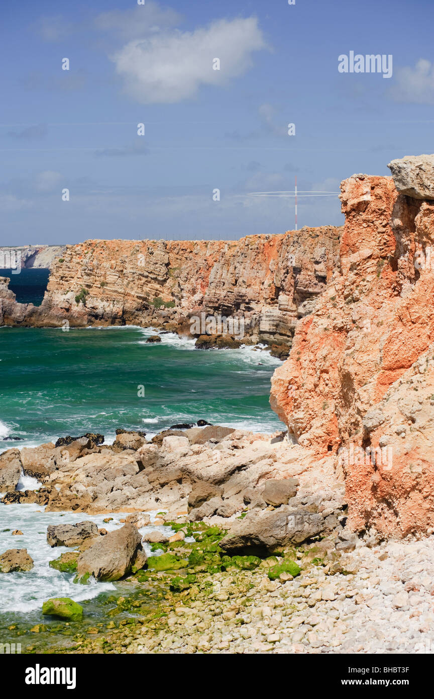 Cliffs at the beach at sagres hi-res stock photography and images - Alamy