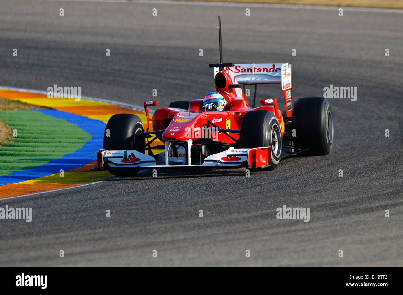 Fernando ALONSO (ESP) driving the Ferrari F10 Formula One racing car in ...