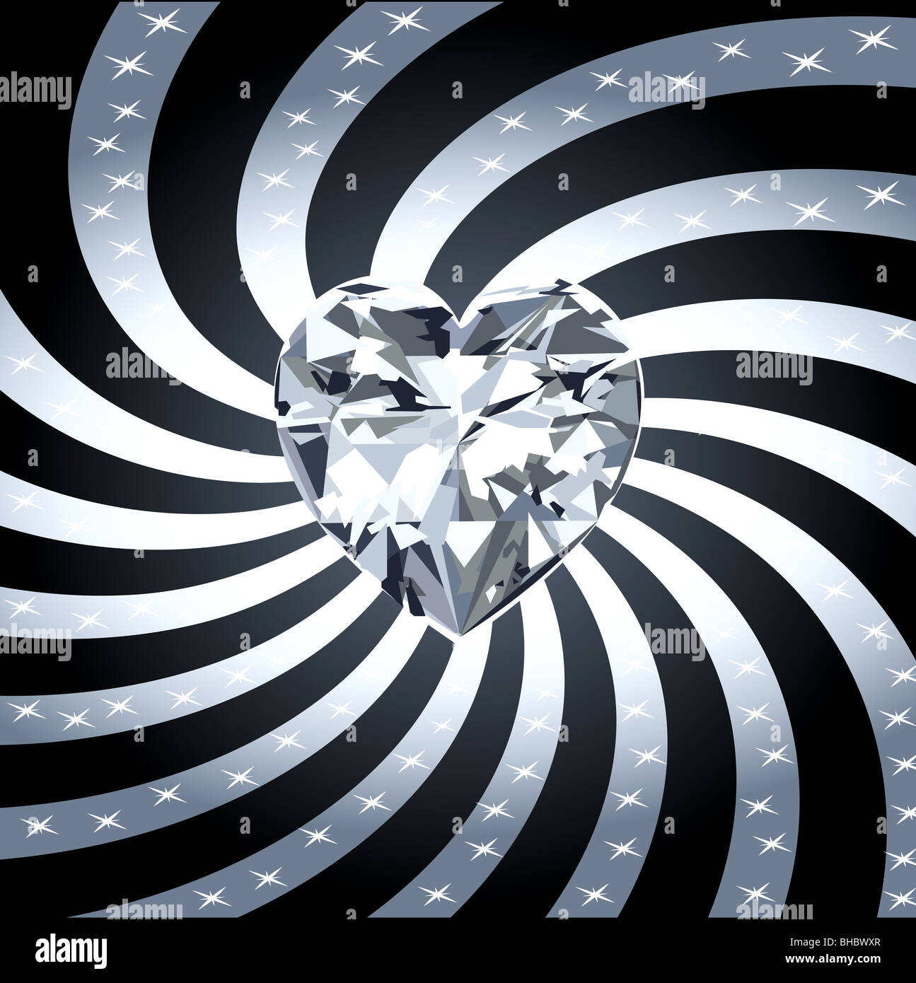 Vector Illustration of Red Shiny Heart with Rays Stock Photo - Alamy