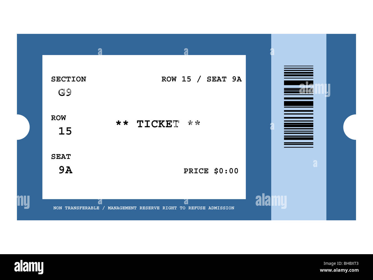 Illustration of ticket for event with bar code, isolated on white ...